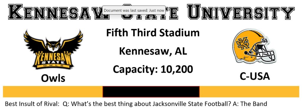 Kennesaw State - So Many Stadiums